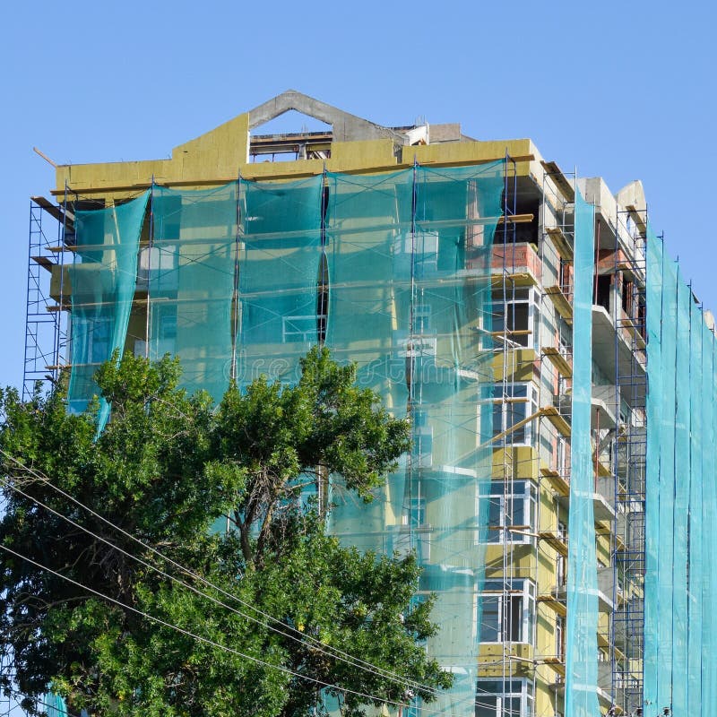 Safety Net in the Newly Built High-rise Building Stock Image - Image of ...