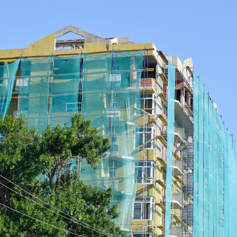 Safety Net in the Newly Built High-rise Building Stock Image - Image of ...