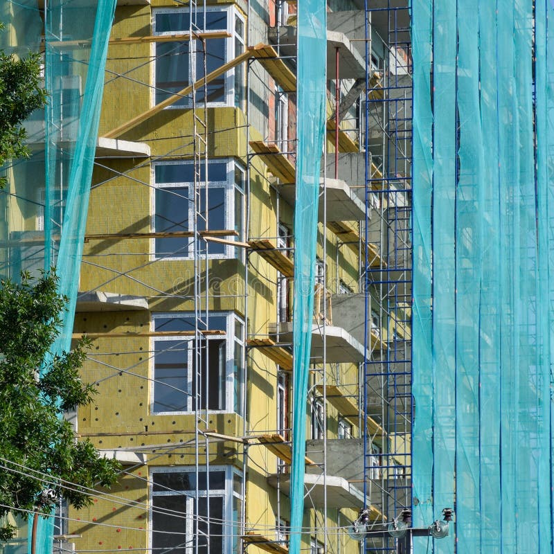 Safety Net in the Newly Built High-rise Building Stock Image - Image of ...