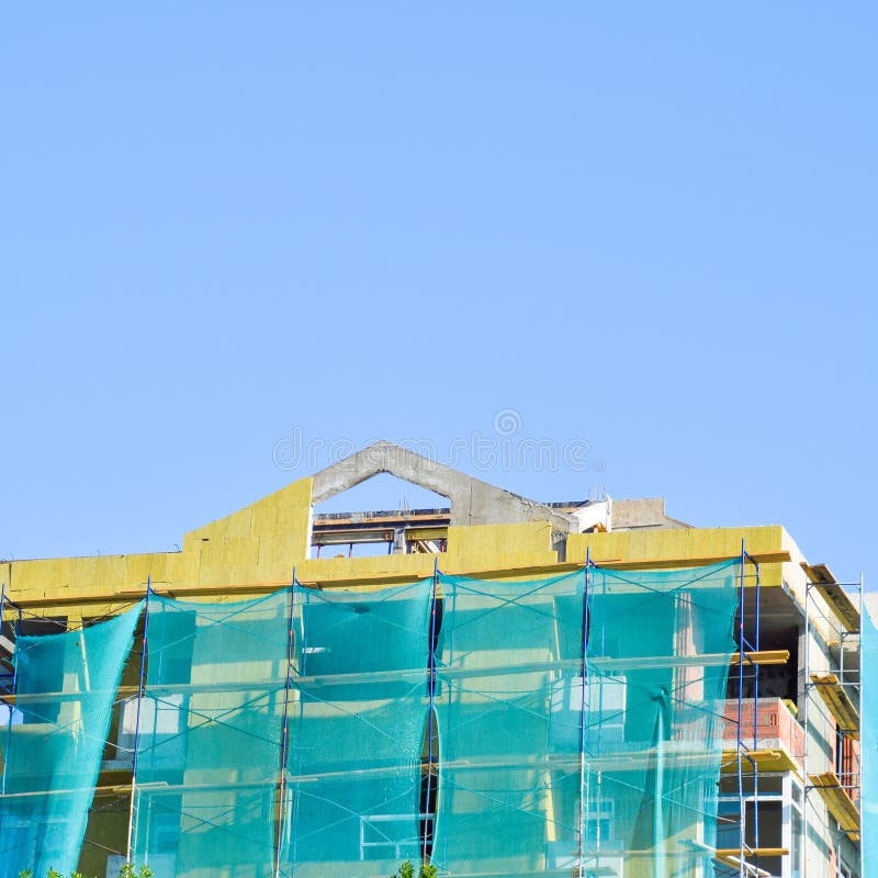 Safety Net in the Newly Built High-rise Building Stock Image - Image of ...