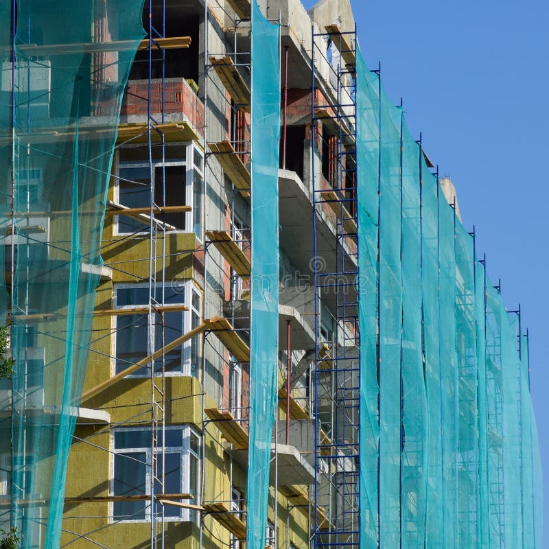 Safety Net in the Newly Built High-rise Building Stock Image - Image of ...