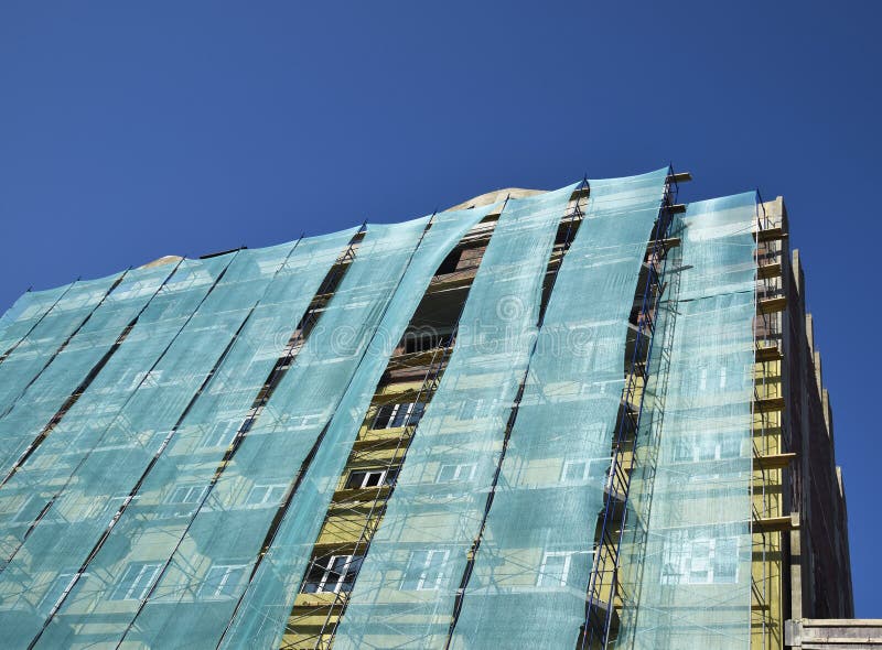 Safety Net in the Newly Built High-rise Building Stock Photo - Image of ...