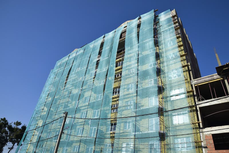 Safety Net in the Newly Built High-rise Building Stock Photo - Image of ...