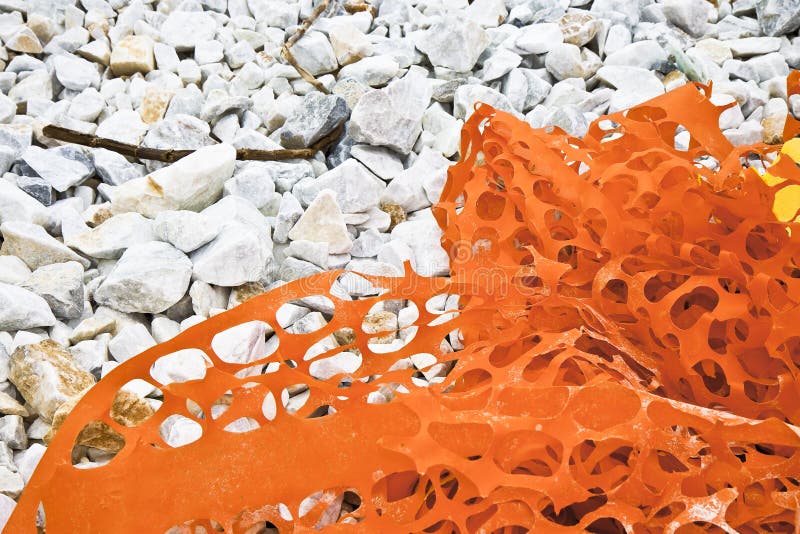 Safety Orange Plastic Grid for Construction Site Stock Photo - Image of ...