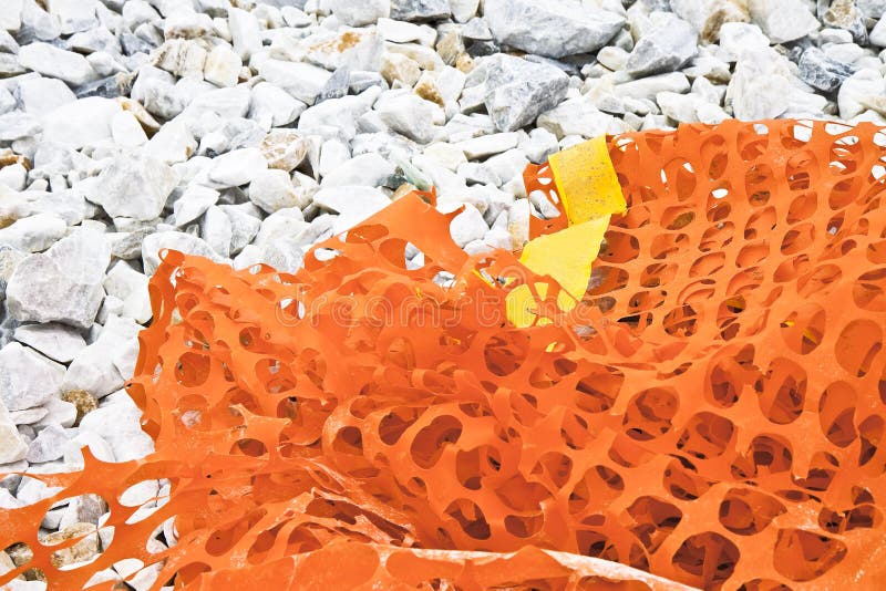 Safety Orange Plastic Grid for Construction Site Stock Image - Image of ...