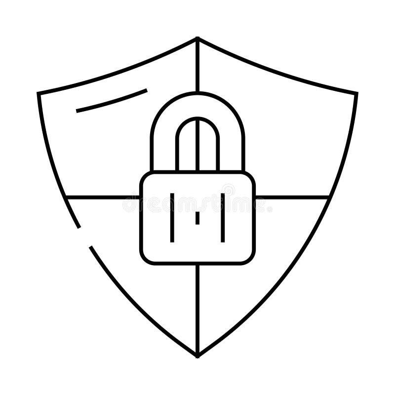 Safety Padlock Line Icon Vector Illustration Stock Illustration ... Safety Padlock Line Icon Vector Illustration Stock Illustration ...