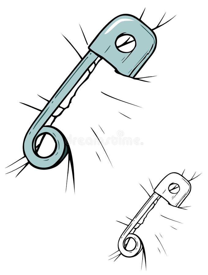 Safety Pin Pinned, Template Isolated on Transparent Background. Object ...