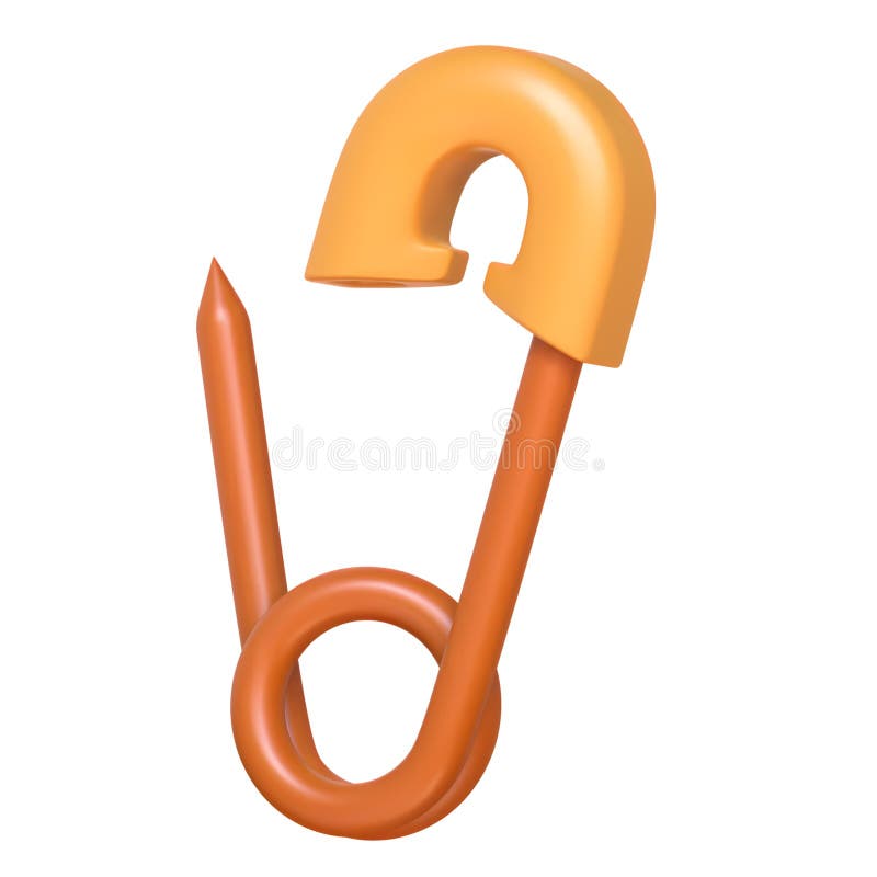 Safety Pin 3D Icon stock illustration. Illustration of materials ...