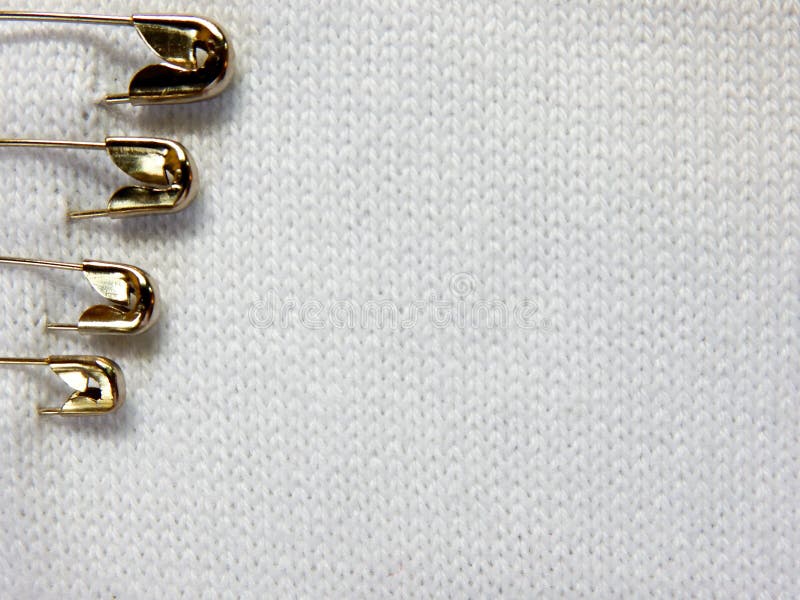 Safety Pin on Fabric Background Stock Image - Image of equipment, white ...