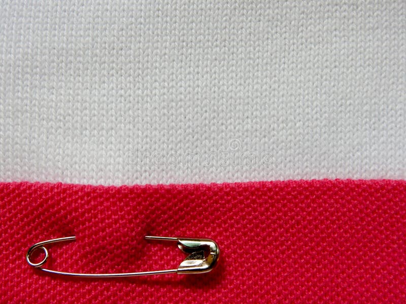 Safety Pin on Fabric Background with Note Space Stock Image - Image of ...