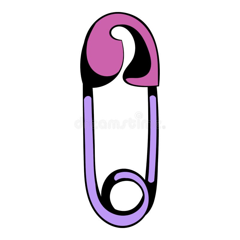 Safety Pin Icon, Icon Cartoon Stock Vector - Illustration of closeup ...