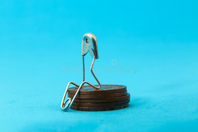 Safety Pin Is Like A Thinking Symbol On A Coin Stock Image Image Of Think Dreamy 313484405