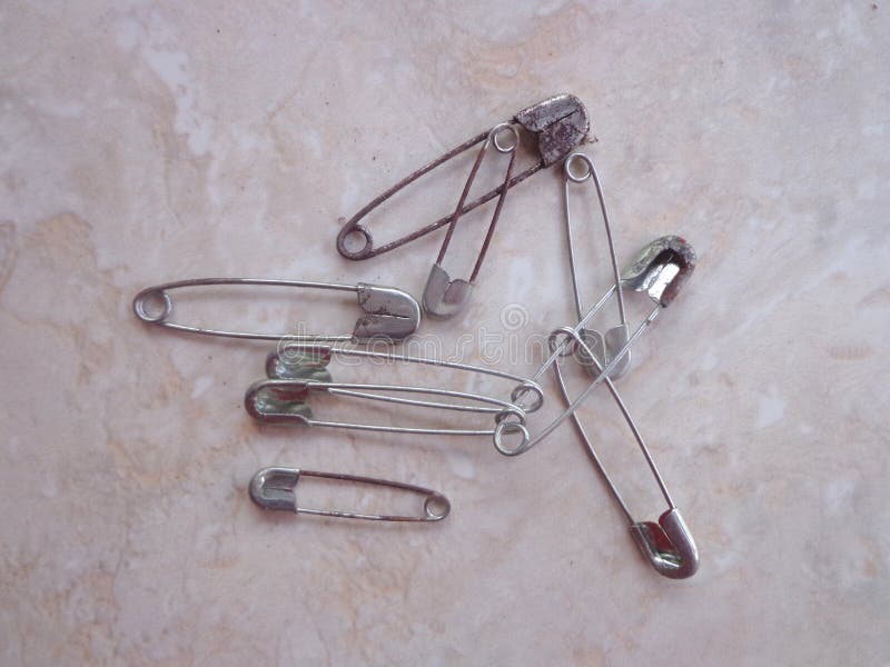 Safety Pin that is Old, Dirty and Rusty Stock Image - Image of peel ...