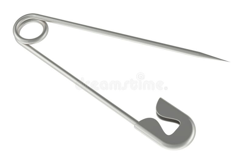 Safety Pin, Opened. 3D Rendering Stock Illustration - Illustration of ...