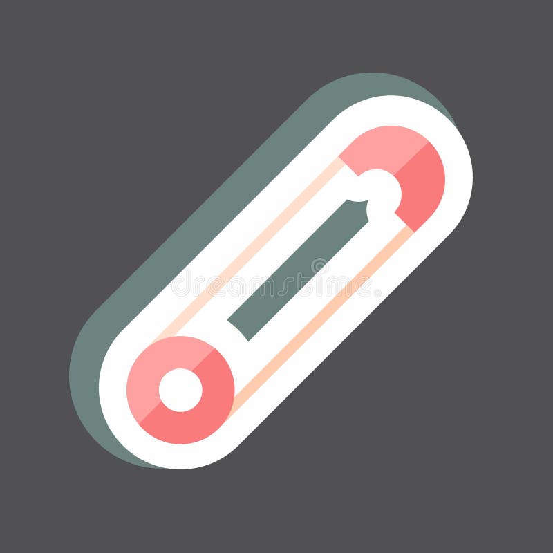 Safety Pin Sticker in Trendy Isolated on Black Background Stock ...