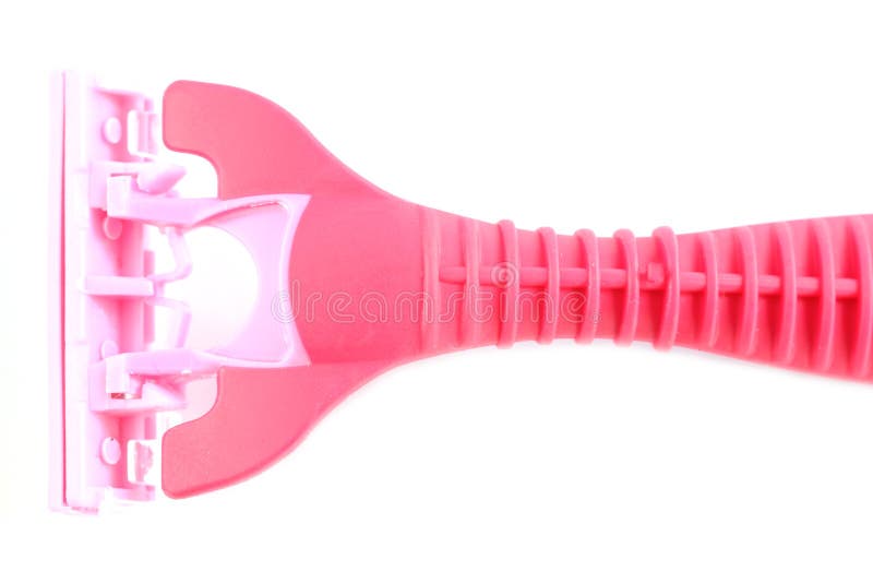 Safety Pink Plastic Razor Isolated on White. Stock Image - Image of ...