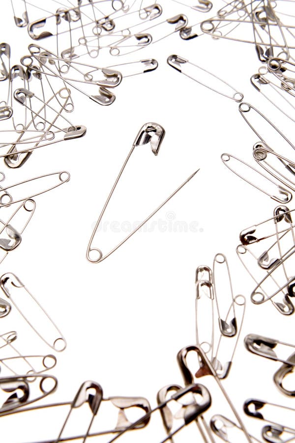 Safety pins pile closeup stock image. Image of security - 29266569