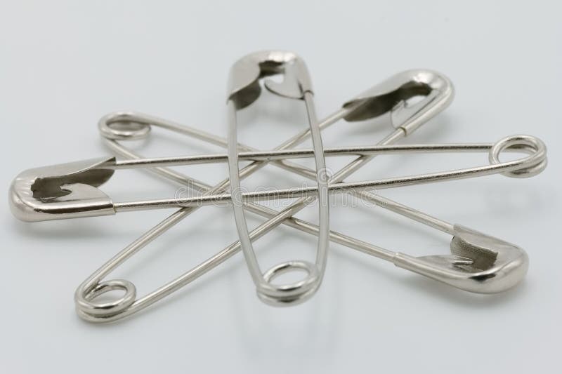 Safety Pins, Metal, Tailoring, Tool, Clasp, Background, White, C Stock ...