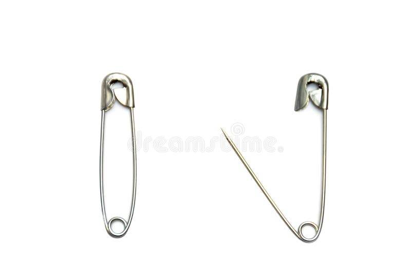 Safety Pins, Open and Closed Isolated on White Stock Photo - Image of ...