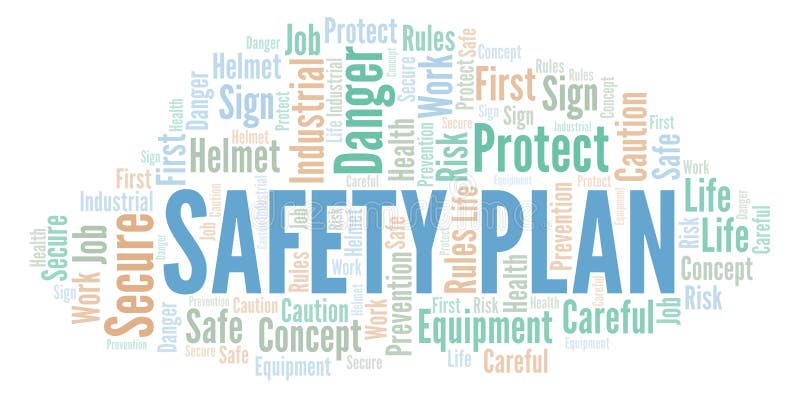 Safety Plan word cloud. stock illustration. Illustration of life ...