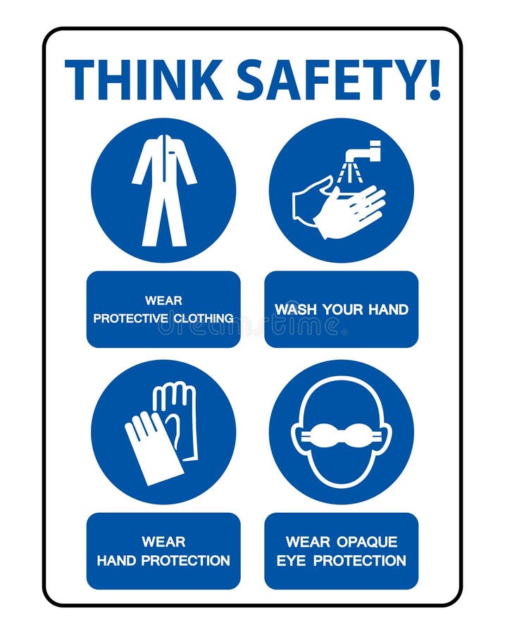 Safety PPE Must Be Worn Sign Isolate on White Background,Vector ...