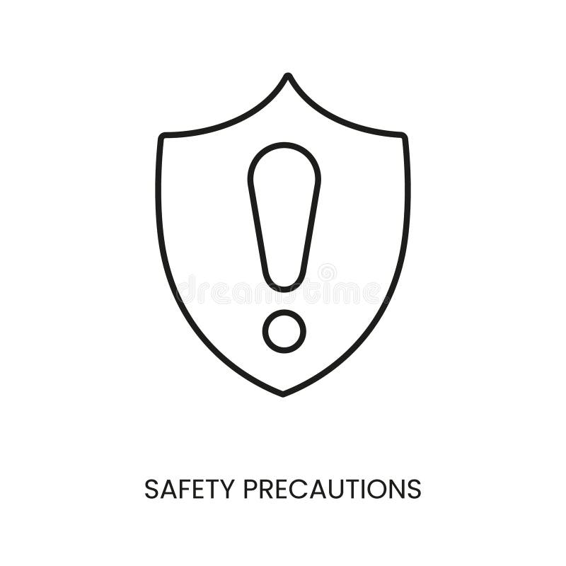 Safety Precautions Icon Line Vector with Editable Stroke Stock ...