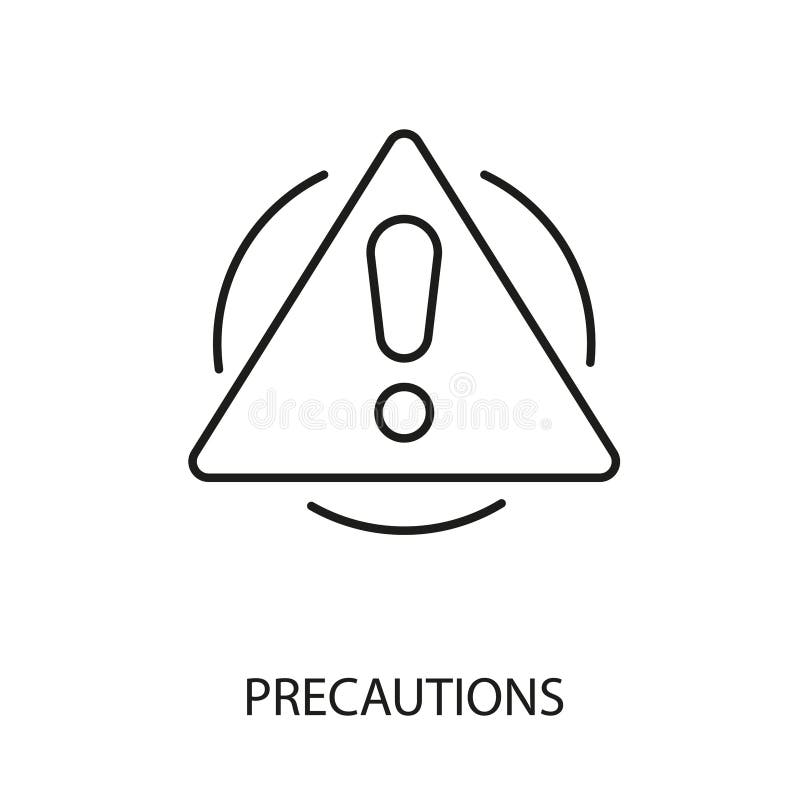 Safety Precautions Icon Line Vector with Editable Stroke Stock ...