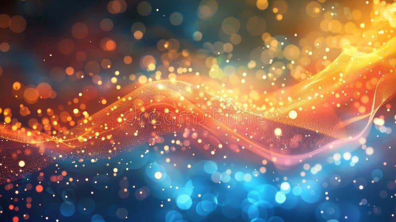 Vibrant Flowing Lights with Bokeh Effects Stock Illustration ...