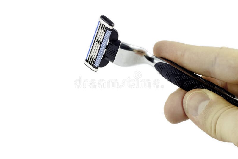 Safety razor blade in hand stock image. Image of care - 24988967