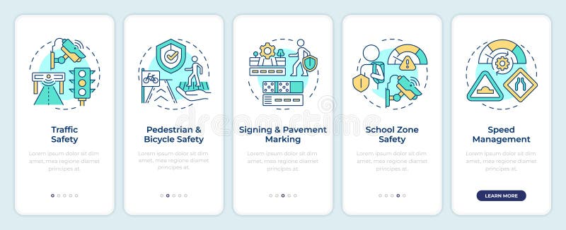 Safety and Regulation Onboarding Mobile App Screen Stock Vector ...