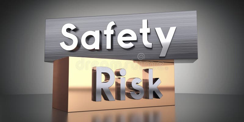 Safety, Risk - Words on Metal Blocks Stock Illustration - Illustration ...