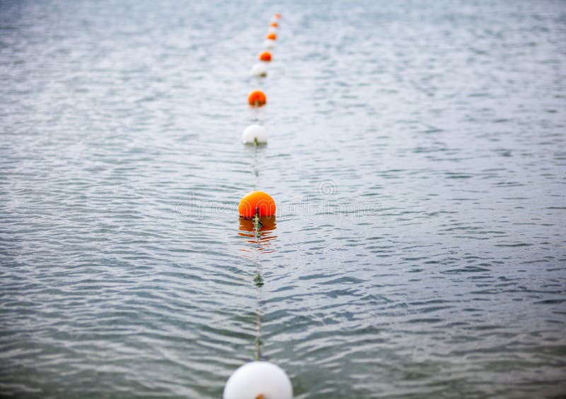 Safety Rope and Float Line in the Sea Stock Photo - Image of object ...