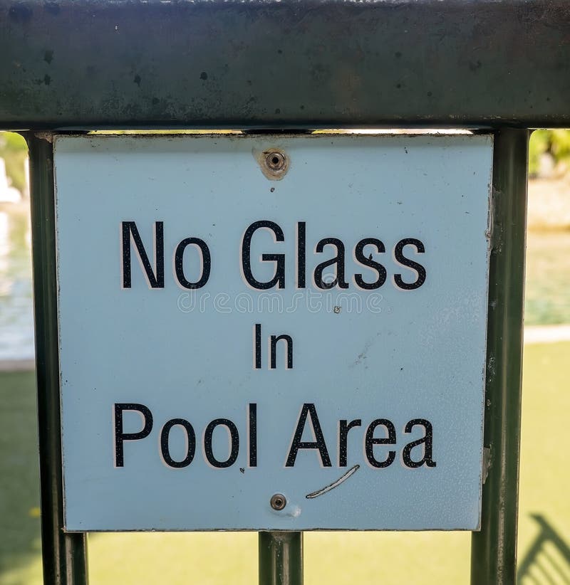 Safety Rules on a Resort Swimming Pool Gate Stock Image - Image of ...