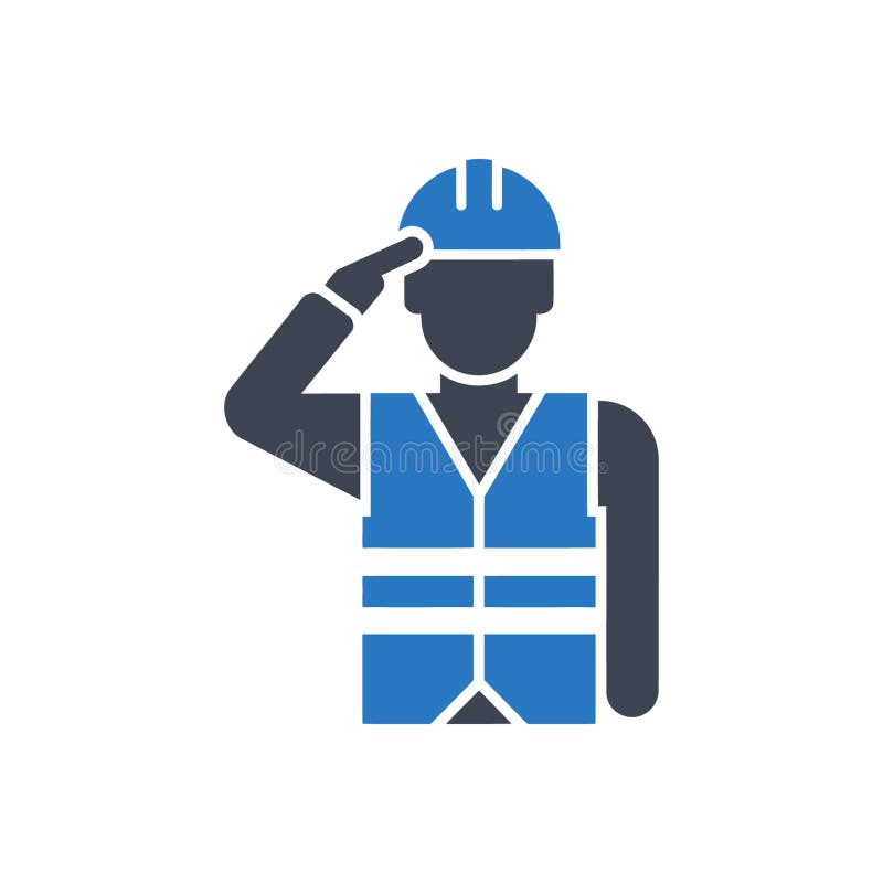 Safety Salute Icon stock vector. Illustration of protocol - 376290113