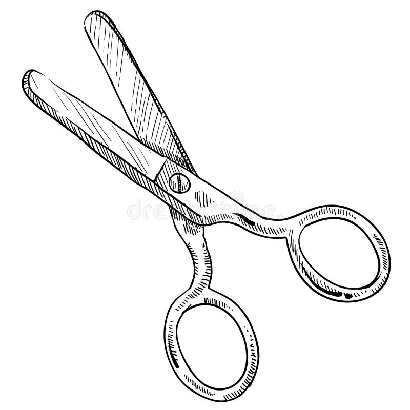 Safety scissors sketch stock vector. Illustration of equipment - 22337758