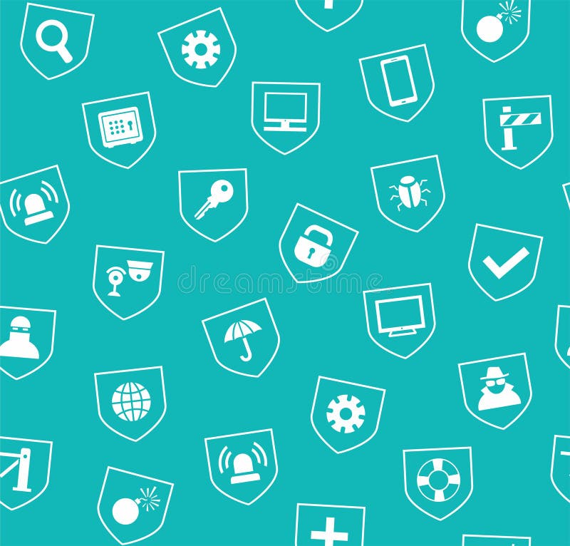 Safety, Seamless Pattern, Green-blue. Stock Vector - Illustration of ...