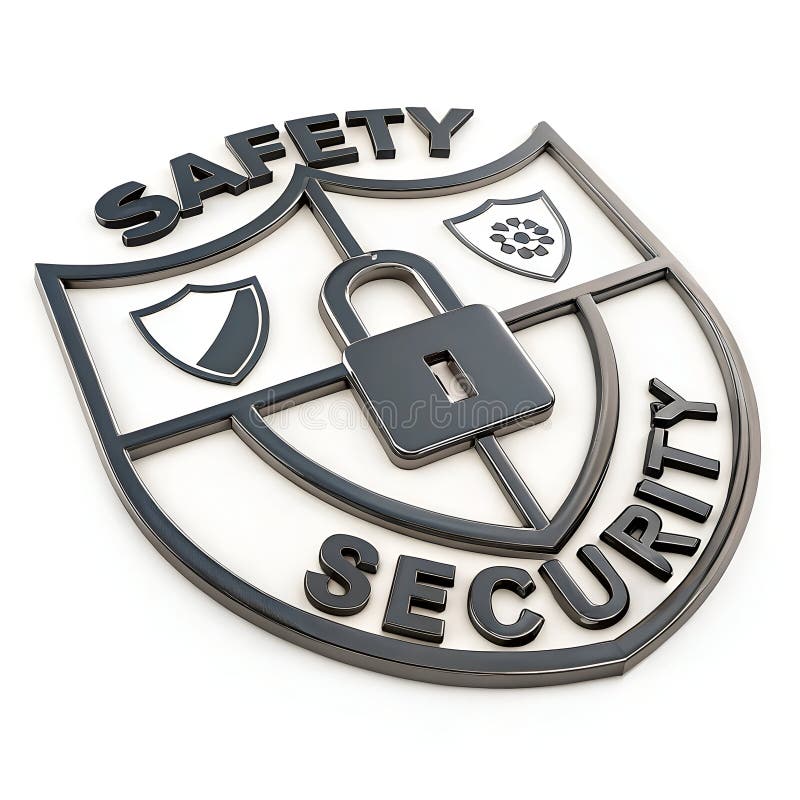 Safety Security Logo 3D Rendering Stock Illustration - Illustration of ...