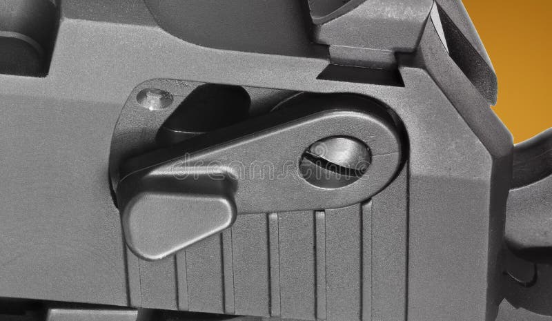 Safety on a Semi Automatic Handgun Stock Image - Image of gray, notch ...