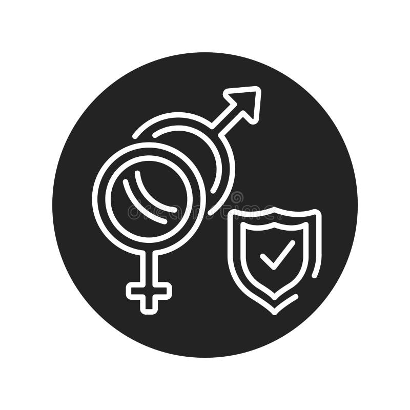 Safety Sex Black Glyph Icon Birth Control Male And Female Gender Sign