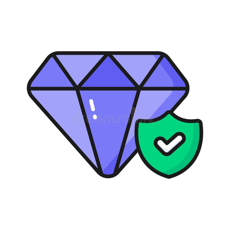 Safety Shield with Diamond, Well Designed Vector of Diamond Protection ...