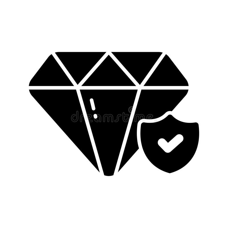 Safety Shield with Diamond, Well Designed Vector of Diamond Protection ...
