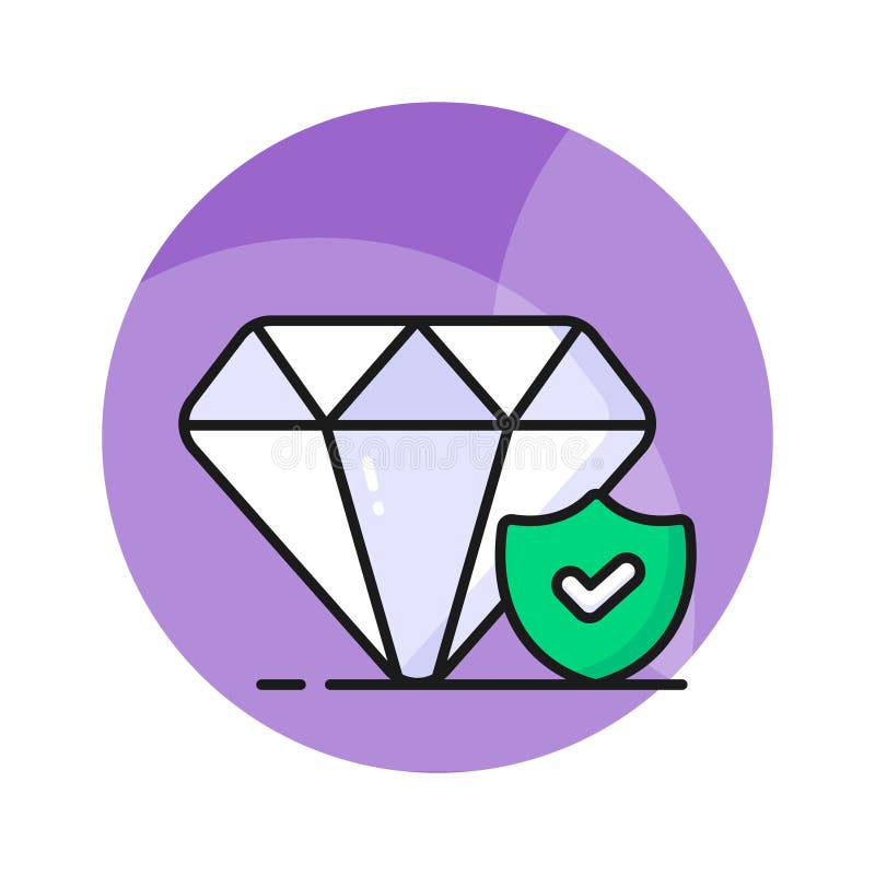 Safety Shield with Diamond, Well Designed Vector of Diamond Protection ...