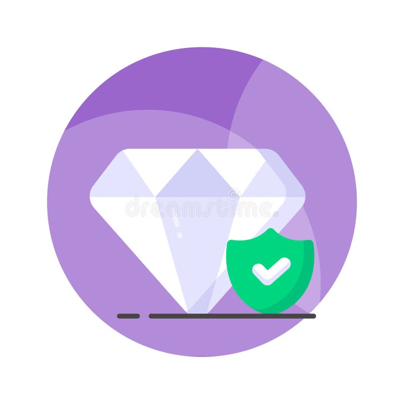 Safety Shield with Diamond, Well Designed Vector of Diamond Protection ...