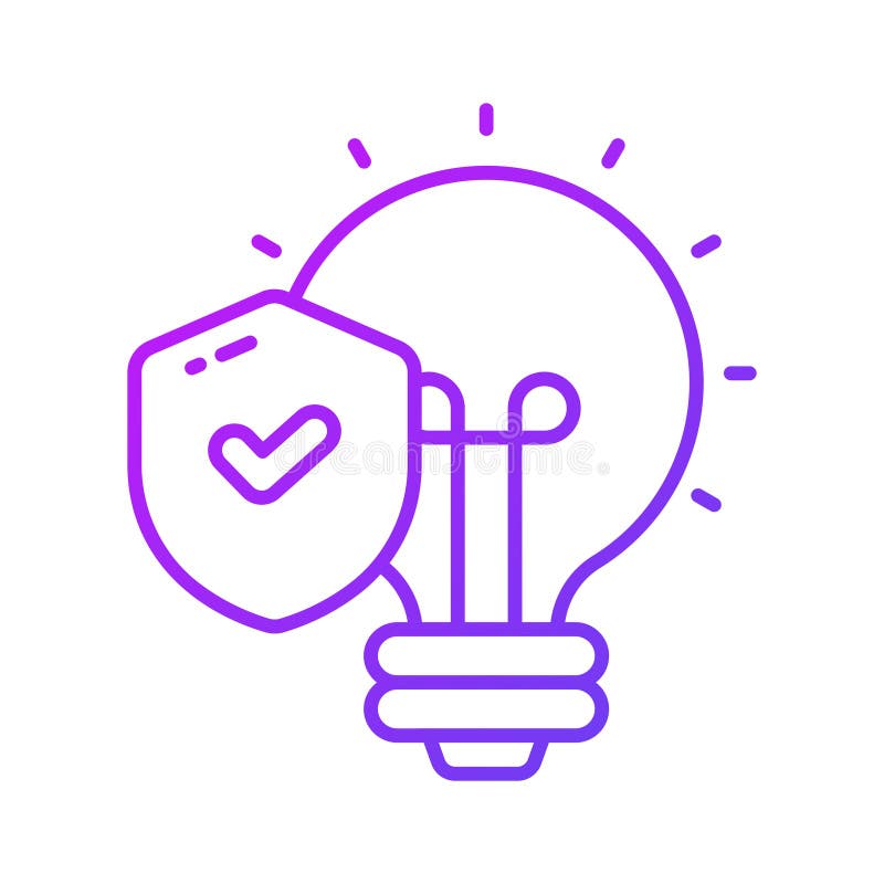 Safety Shield with Tick Mark Inside Light Bulb, Concept of Idea ...