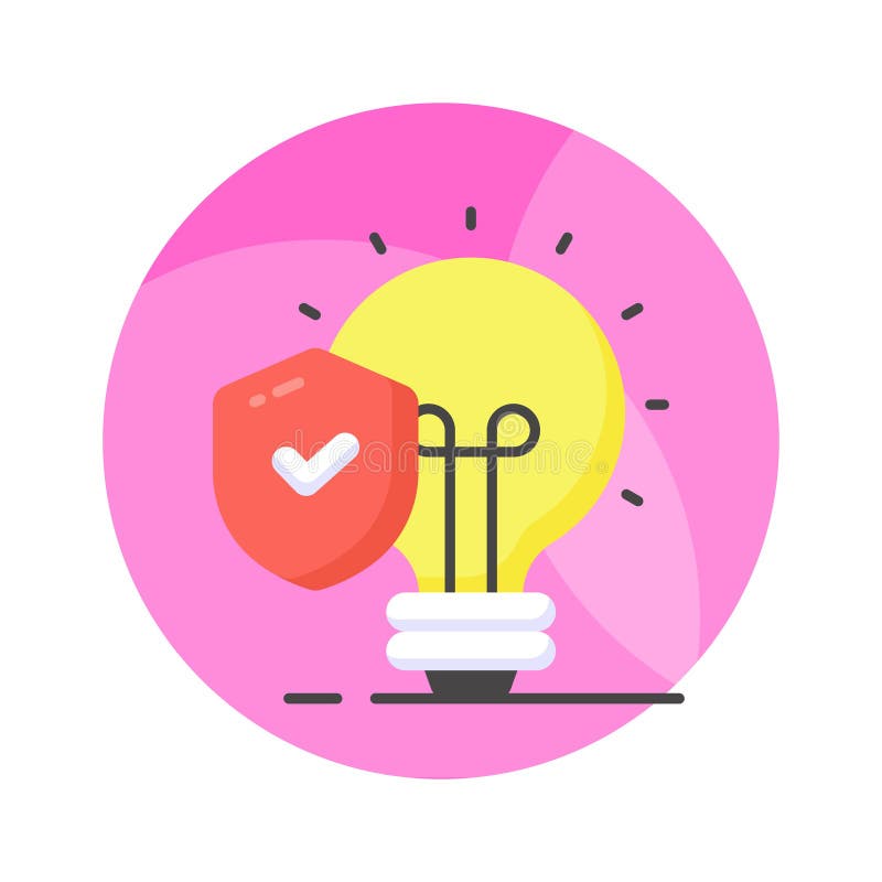 Safety Shield with Tick Mark Inside Light Bulb, Concept of Idea ...