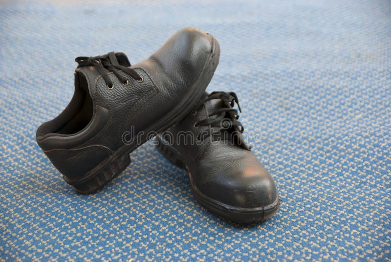 Safety Shoes for Use Company Stock Photo - Image of laces, leathers ...
