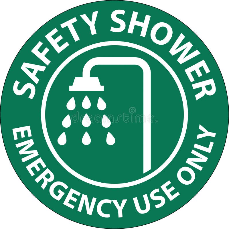 Safety Shower Sign, Safety Shower - Emergency Use only Stock Vector ...