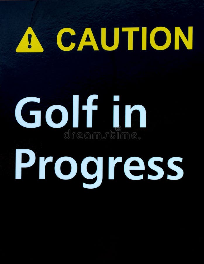 Safety Sign Board on Golf Course Stock Illustration - Illustration of ...