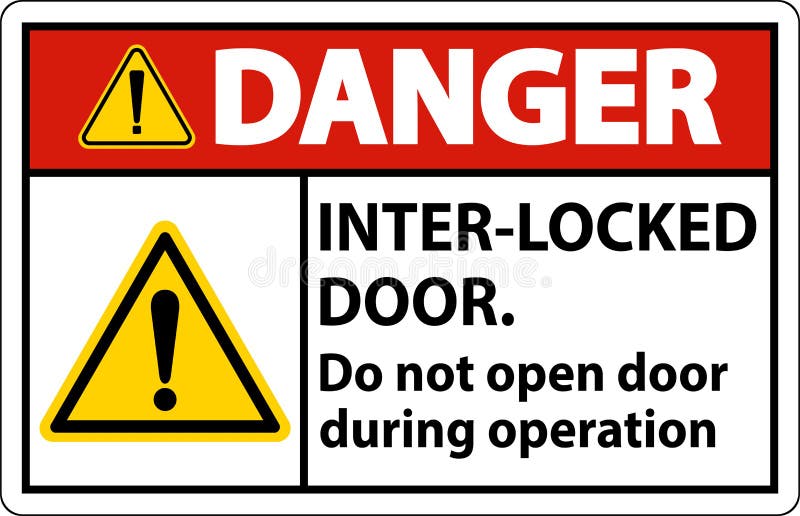 Safety Sign Danger Interlock Doors Do Not Open Door during Operation ...