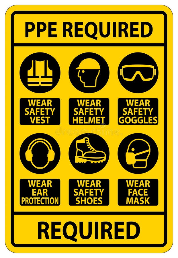 Required Personal Protective Equipment Stock Illustrations – 2,908 ...